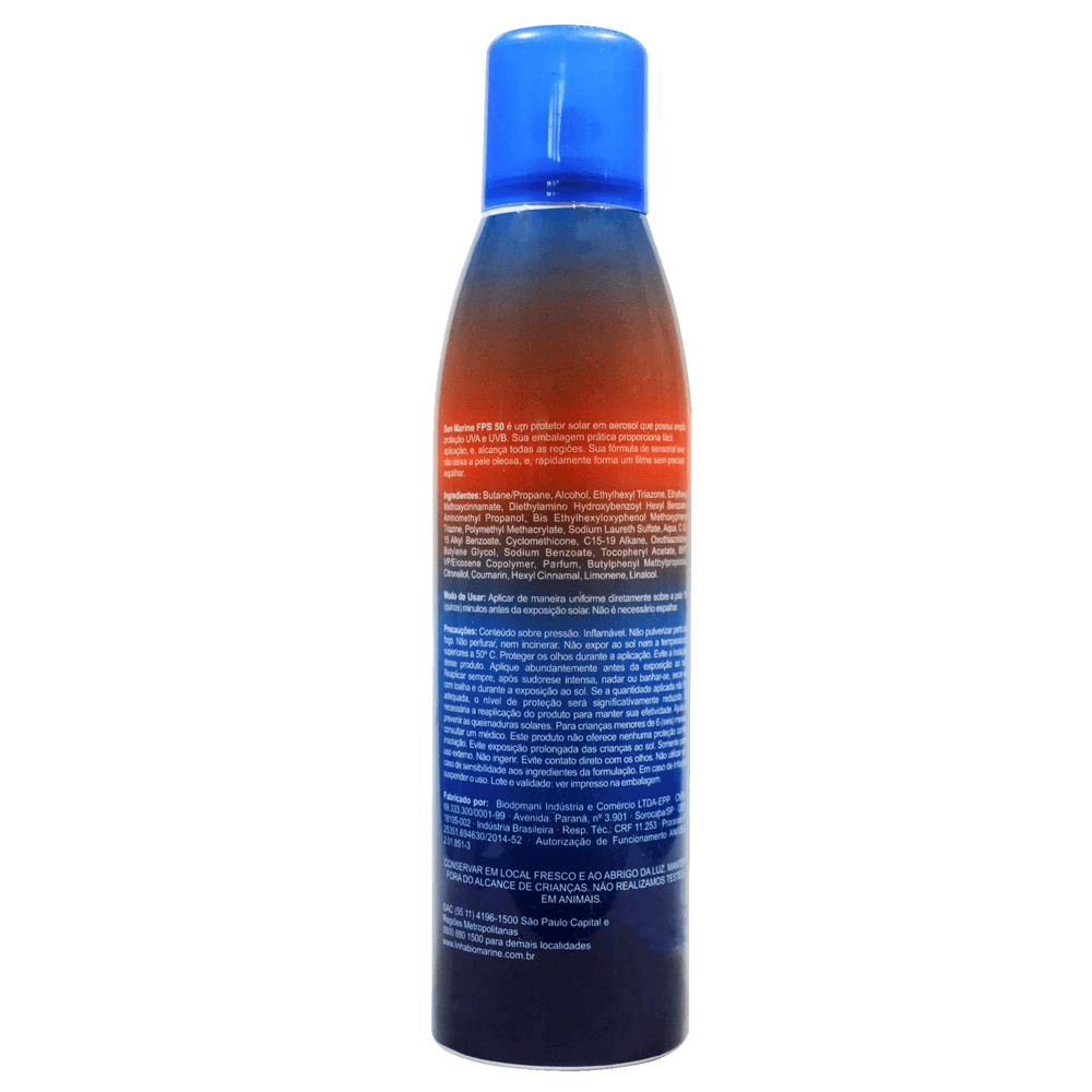 Biomarine Protetor Solar Sun Marine FPS 50 Aerosol 140ml - Samana